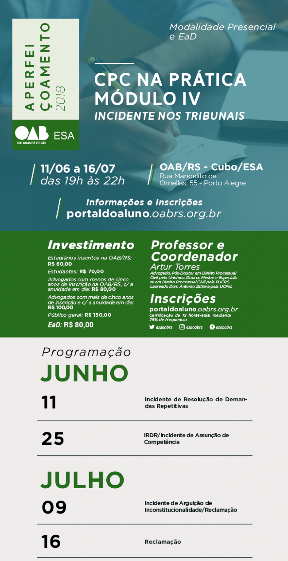 OAB/RS - CPC na Prática: módulo IV Incidentes nos Tribunais
